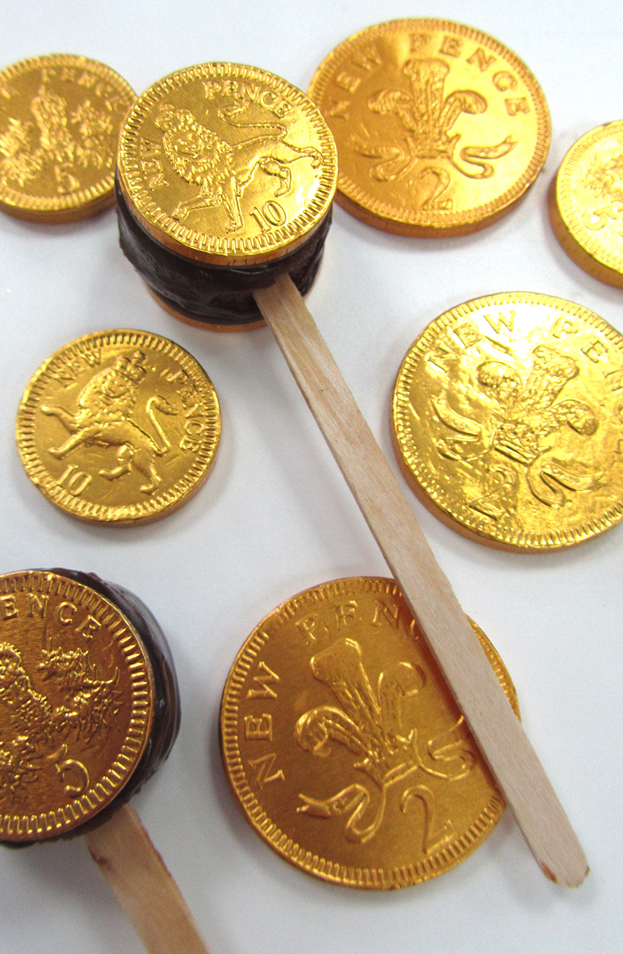 gold coin lollipops | Frances Quinn